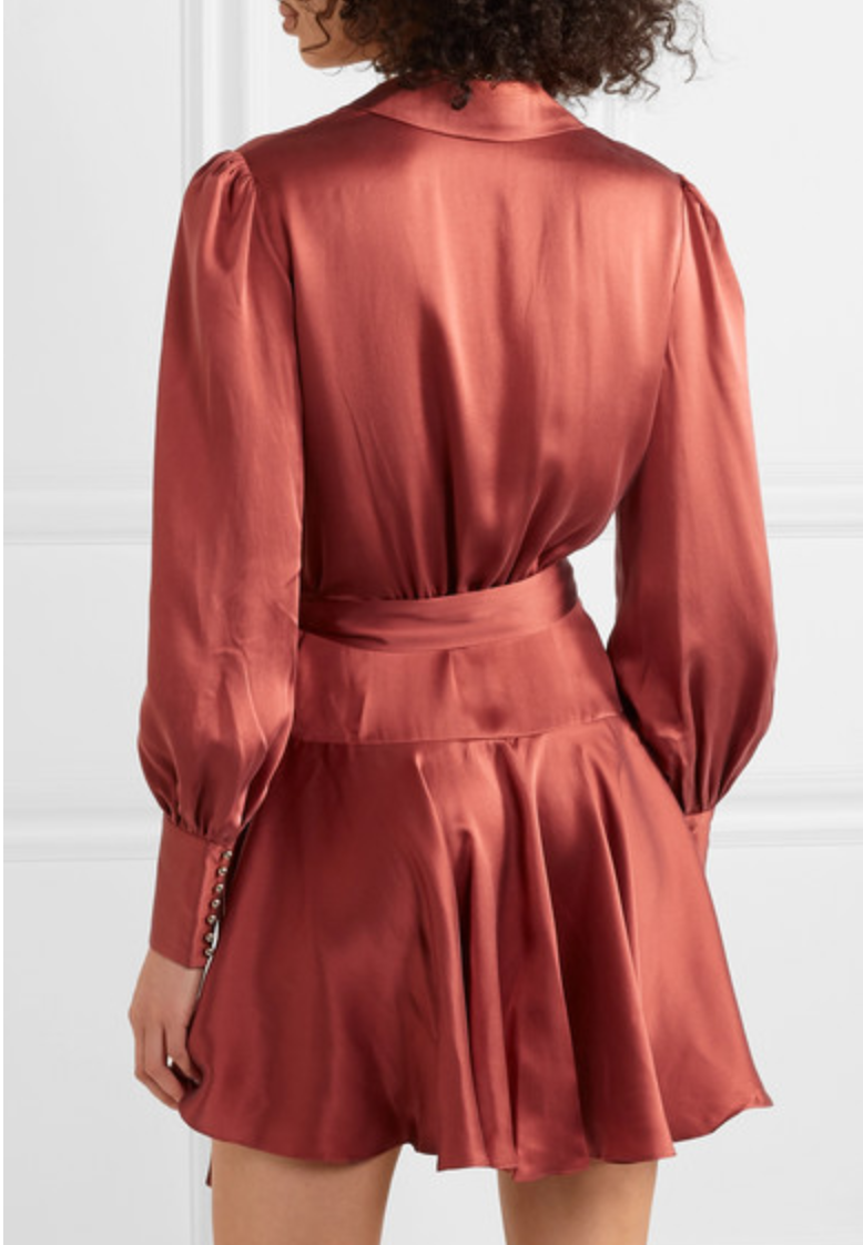 Zimmerman Silk Wrap Mini Dress Red Size 8 | The Volte