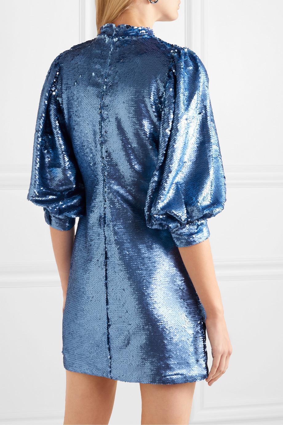 Ganni Forever Blue Sequin Dress Size 8 | The Volte