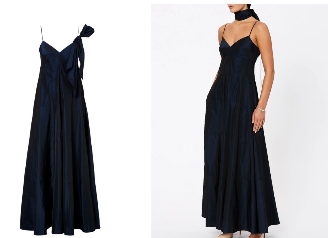 SCANLAN THEODORE TAFFETA MAXI DRESS NAVY | The Volte