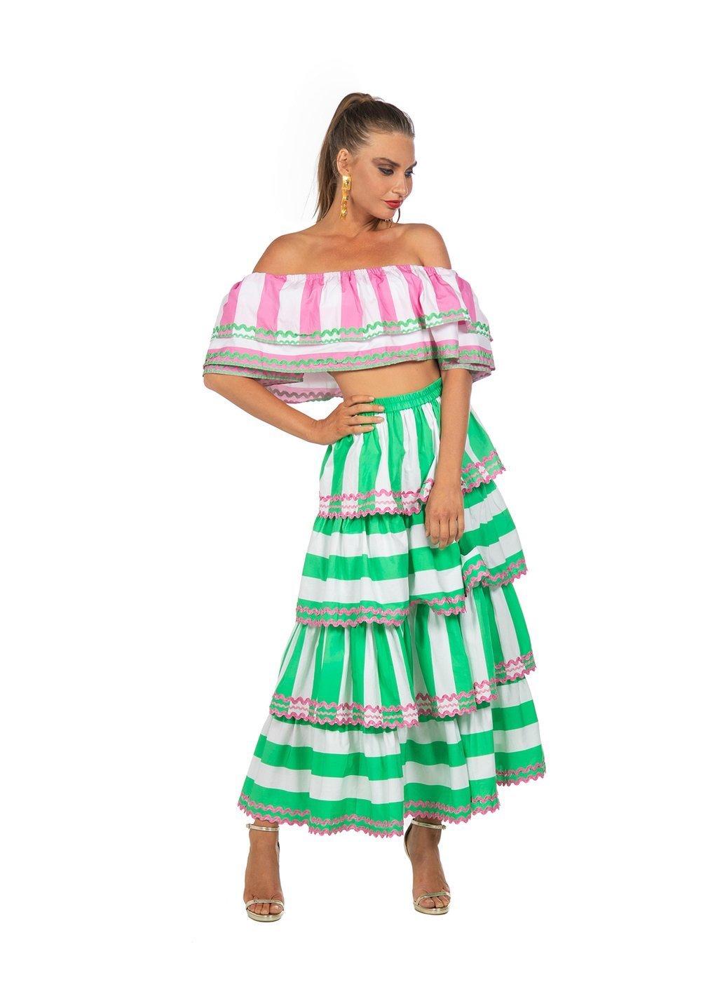Bonita Collective The Fragola Top Menta Skirt Set Print Size 8 The Volte bonita-collective-the-fragola-top-menta-skirt-set-print-size-8-the-volte